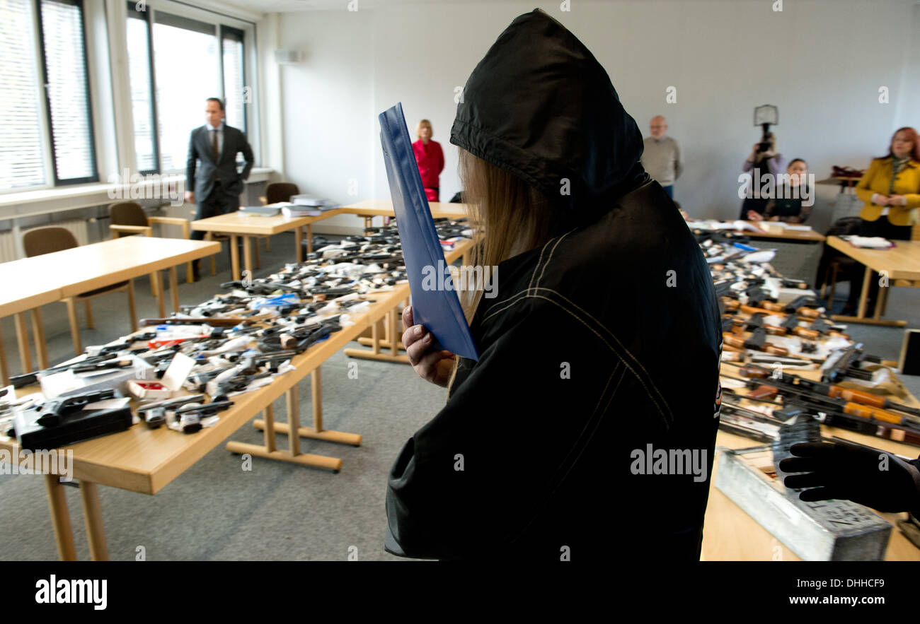 Hanover, Germany. 11th Nov, 2013. The defendant appears in a temporary ...