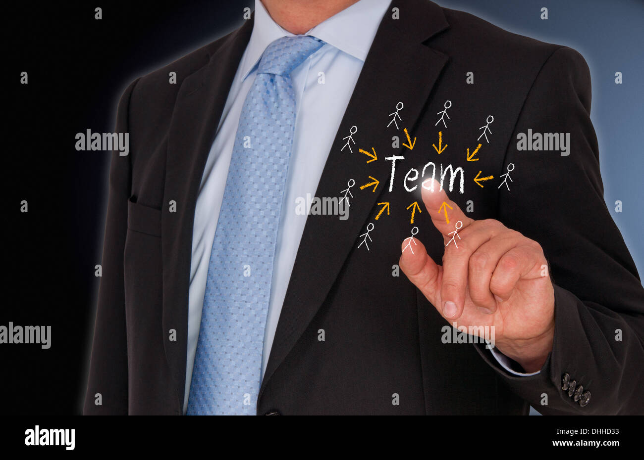Businessman touch start word hi-res stock photography and images - Alamy