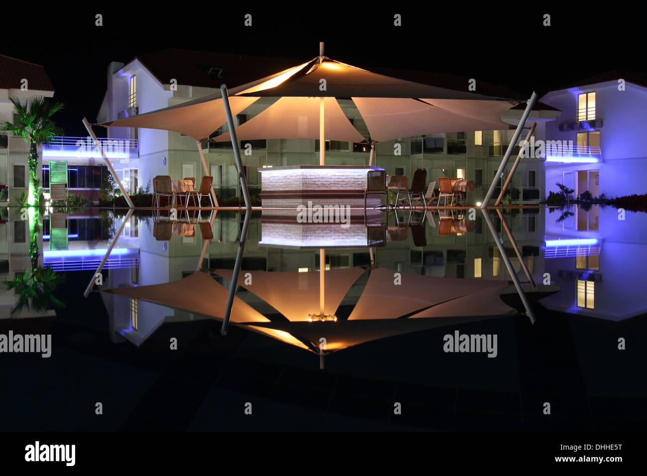 deserted poolbar at night Stock Photo - Alamy