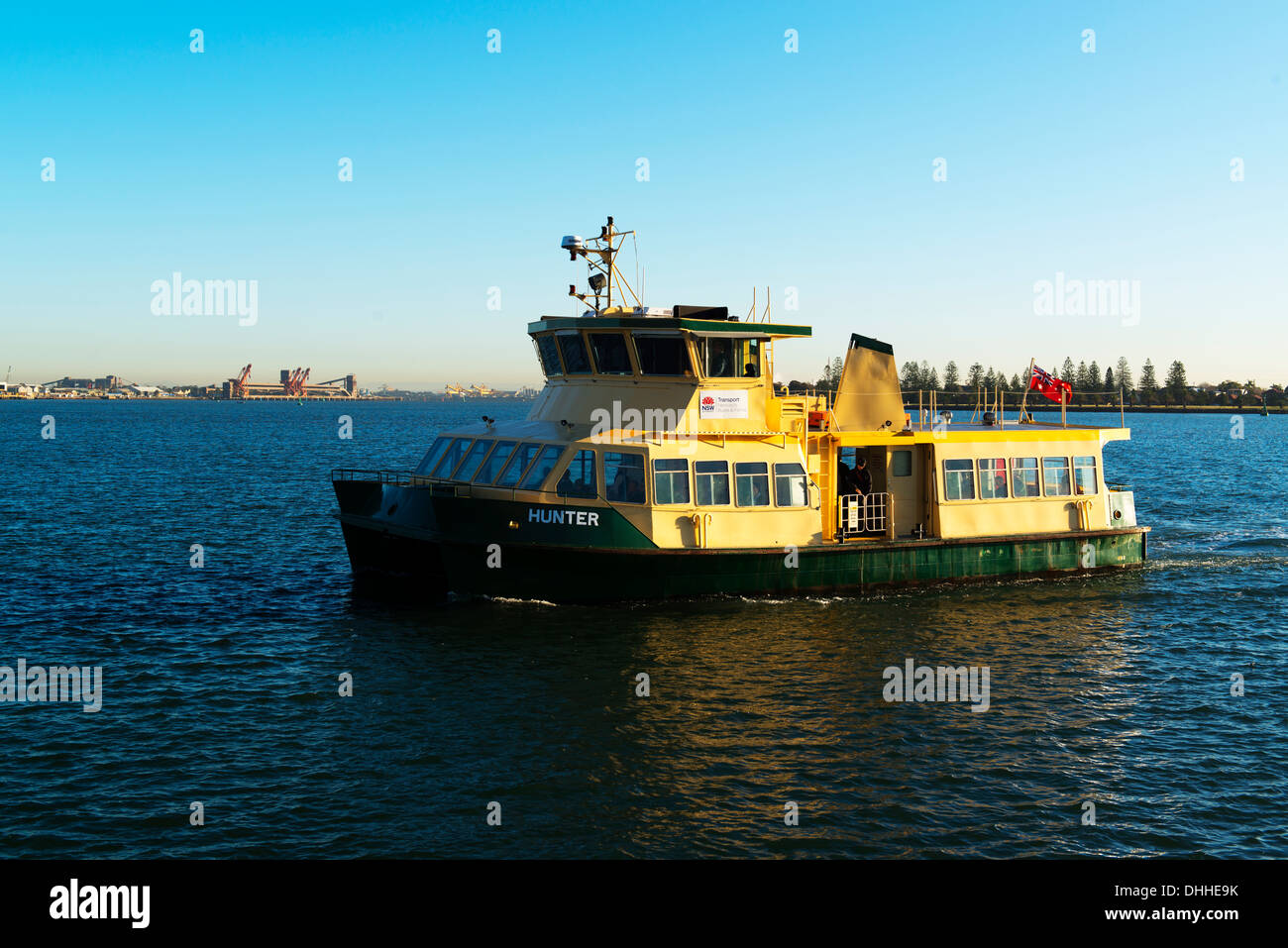 Ferry transporting passengers across the Hunter River in Newcastle ...