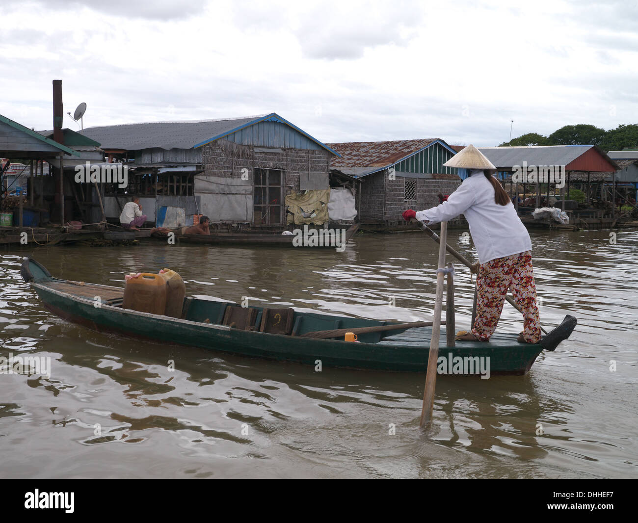 Mekong river Cambodia floating village. People living on the water ...