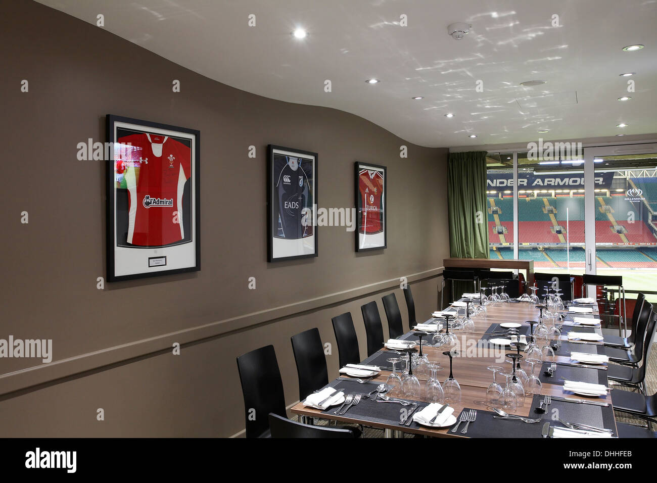 Hospitality suite at the Principality Stadium, Cardiff, Wales, UK Stock ...
