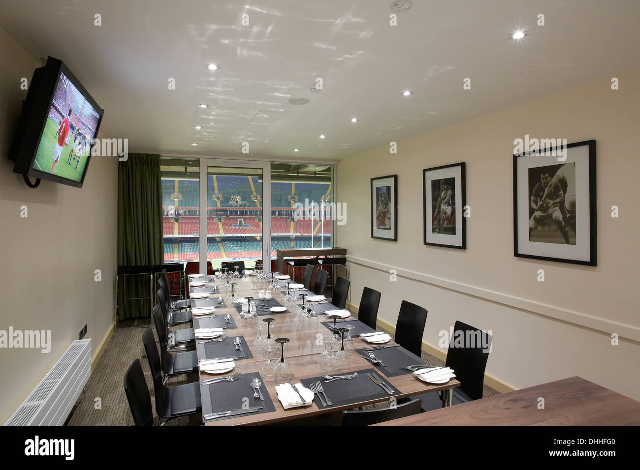 Hospitality suite at the Principality Stadium, Cardiff, Wales, UK Stock ...