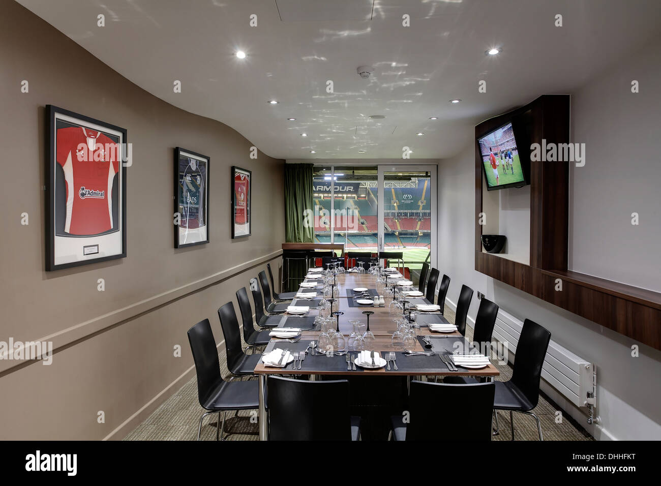 Hospitality suite at the Principality Stadium, Cardiff, Wales, UK Stock ...