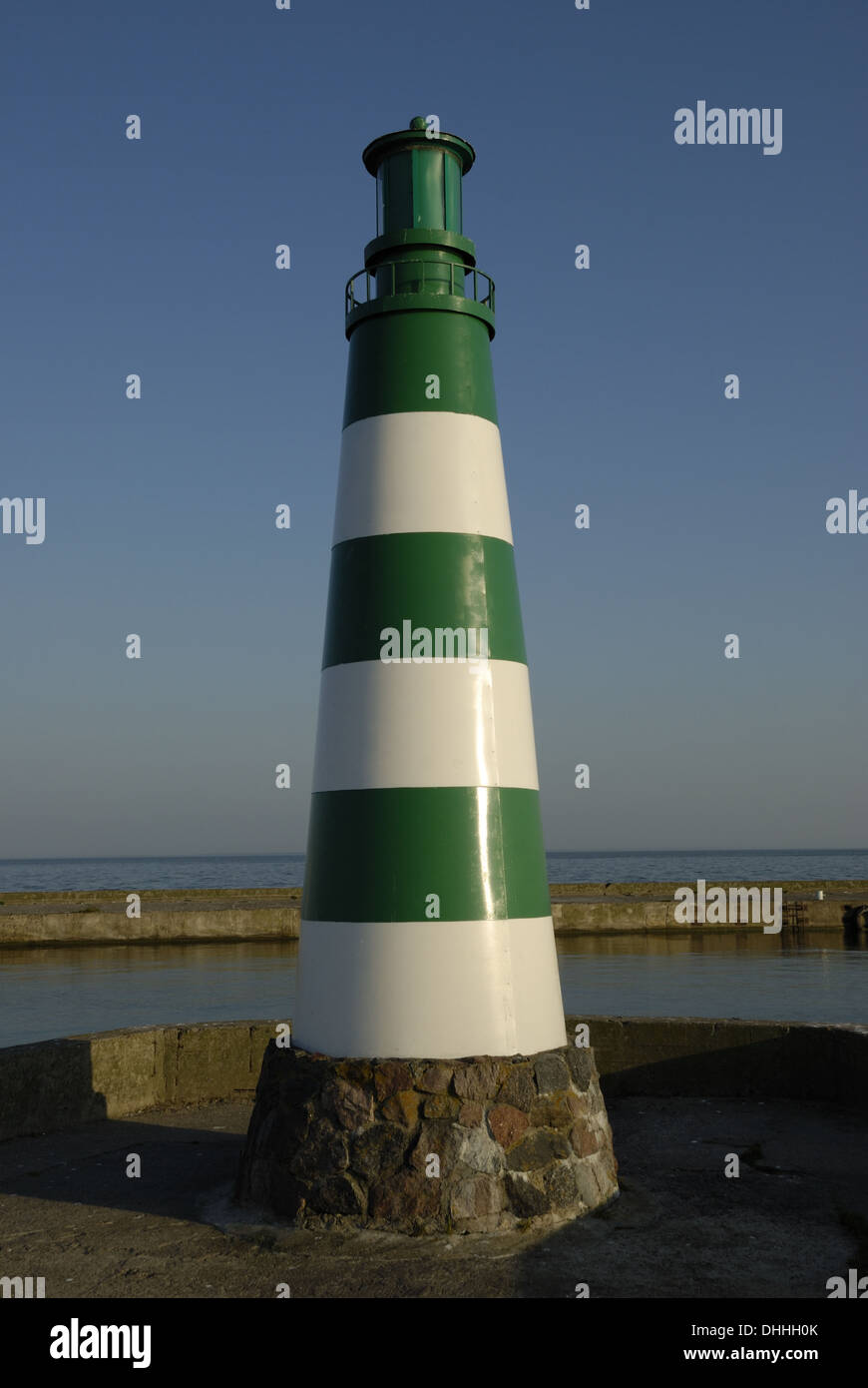 Lighthouse at Nida Harbour Stock Photo - Alamy