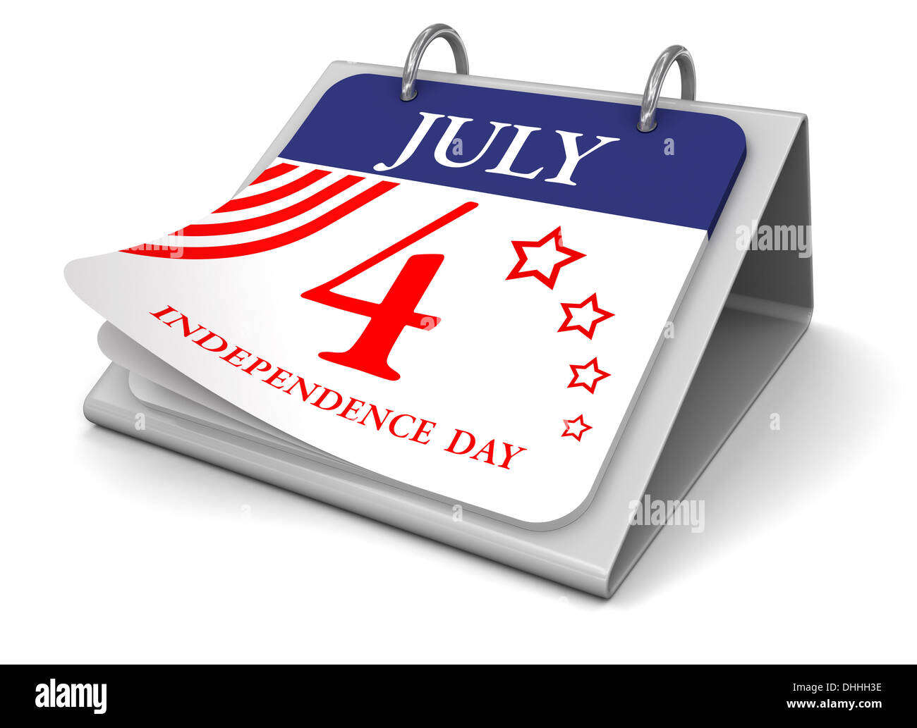 Calendar - 4 July (clipping path included Stock Photo - Alamy