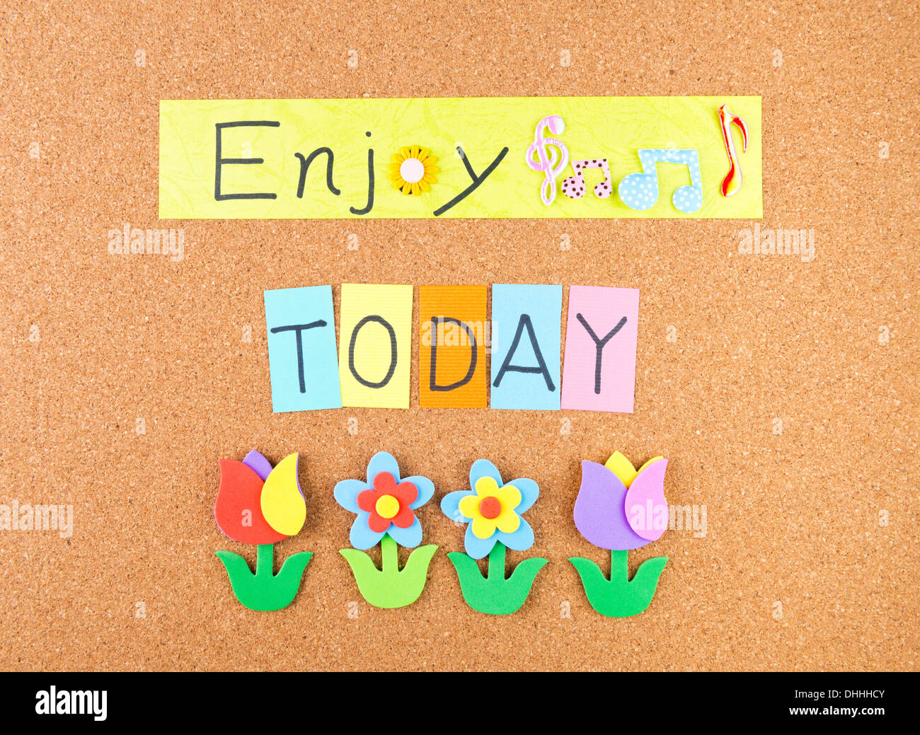 Enjoy life text flowers hi-res stock photography and images - Alamy