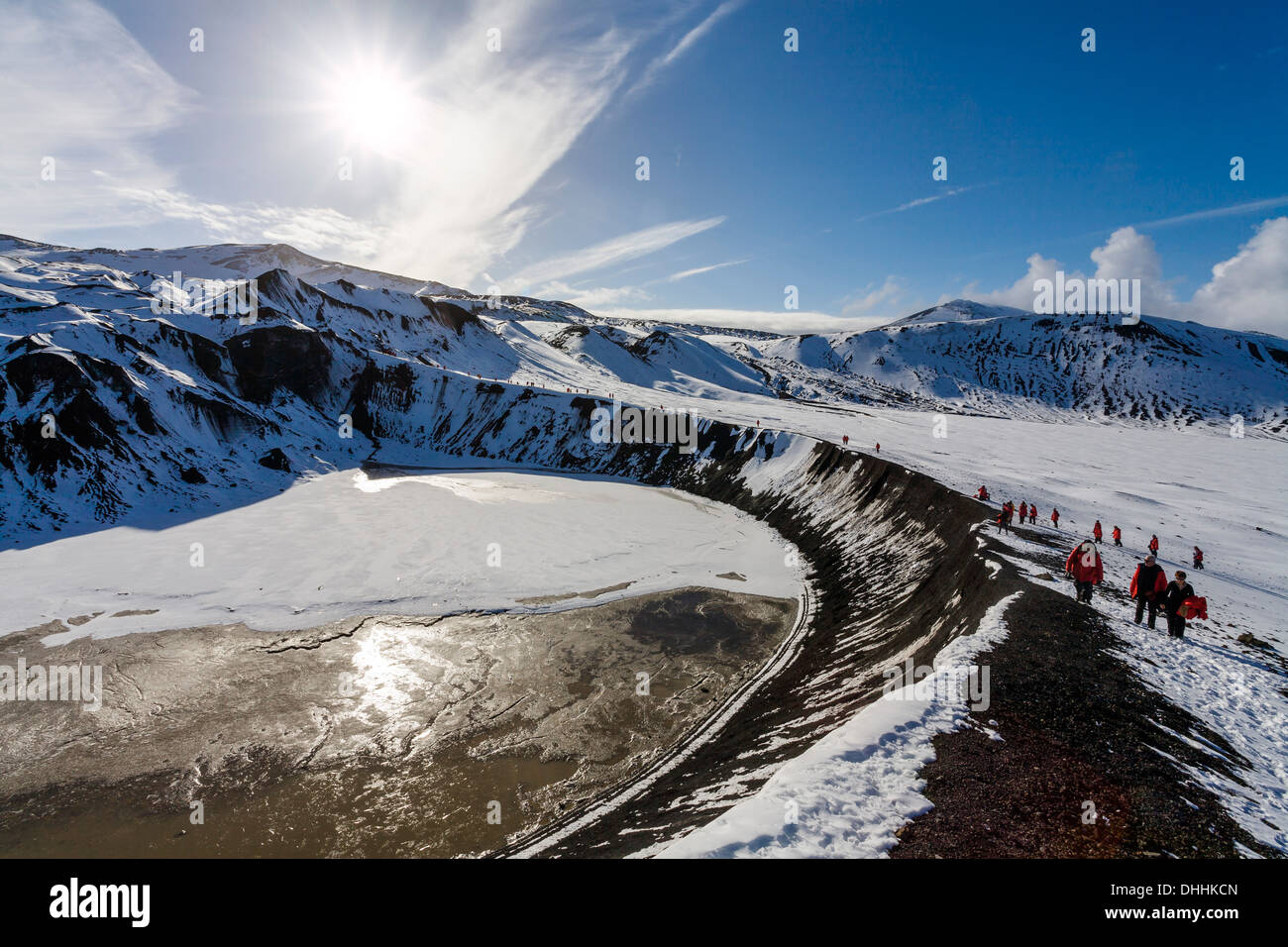 Crater lake of Deception Island, South Shetland Islands, Antarctica ...