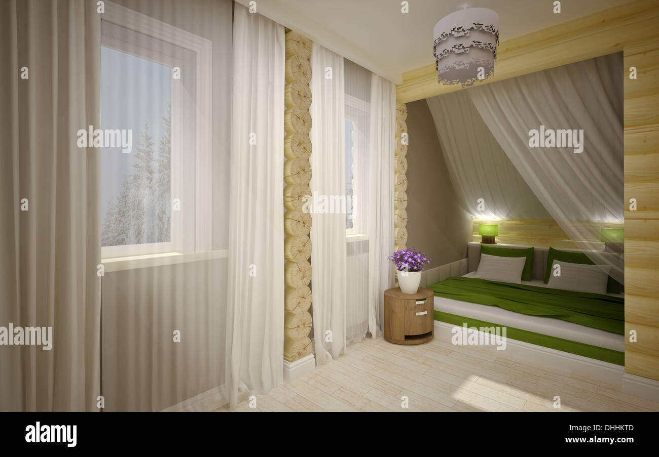 modern interior of wooden house Stock Photo - Alamy