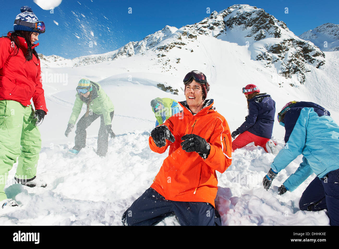 Snowball fighting winter hi-res stock photography and images - Alamy