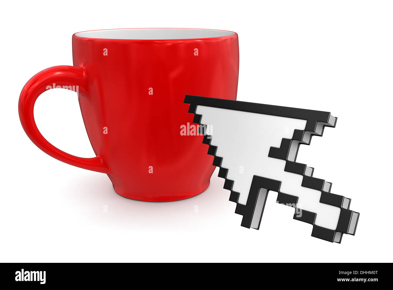 Cursor and cup (clipping path included Stock Photo - Alamy
