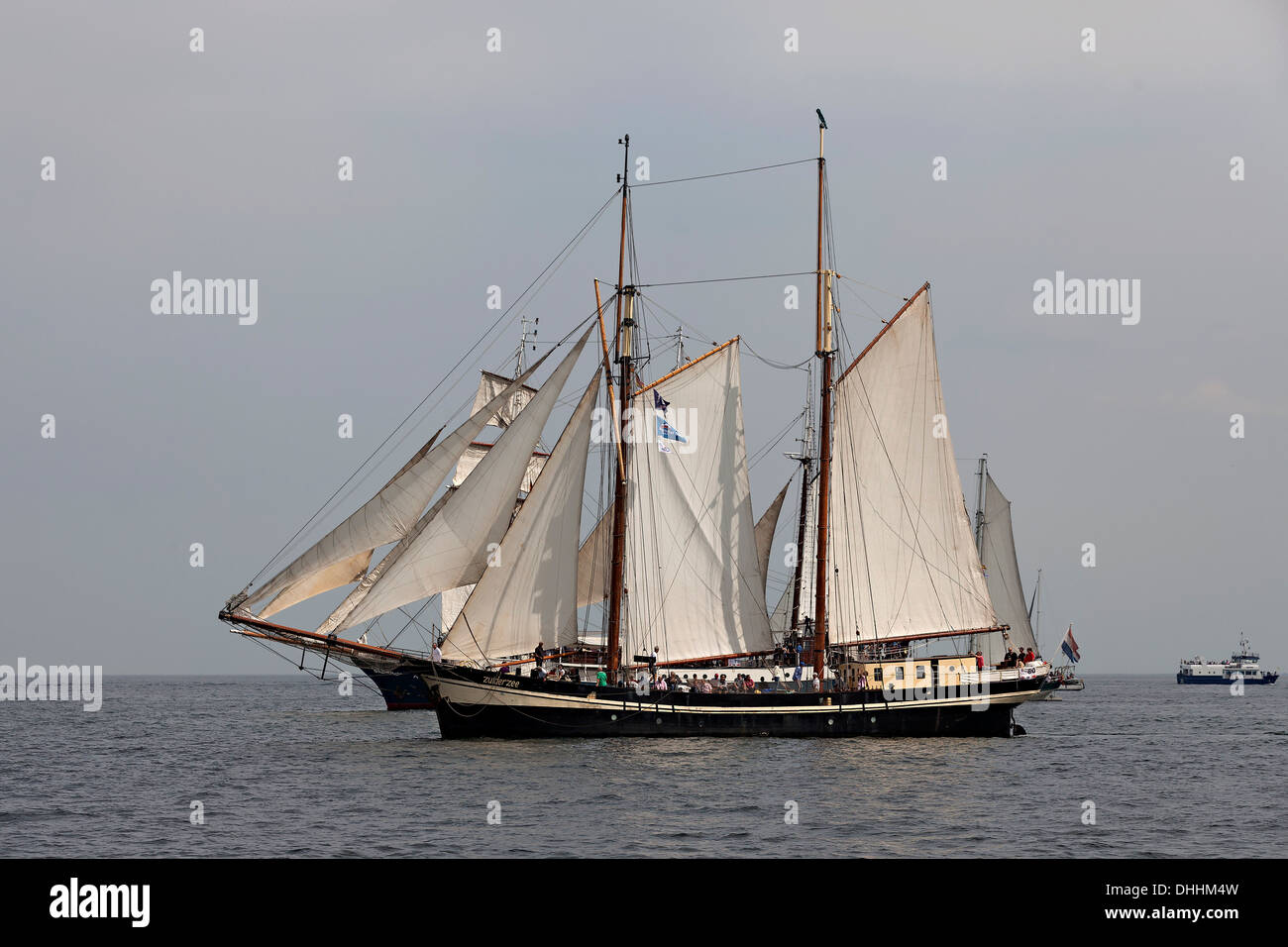 Sailing vessel Zuiderzee at the Hanse Sail 2013, Baltic Sea near the ...