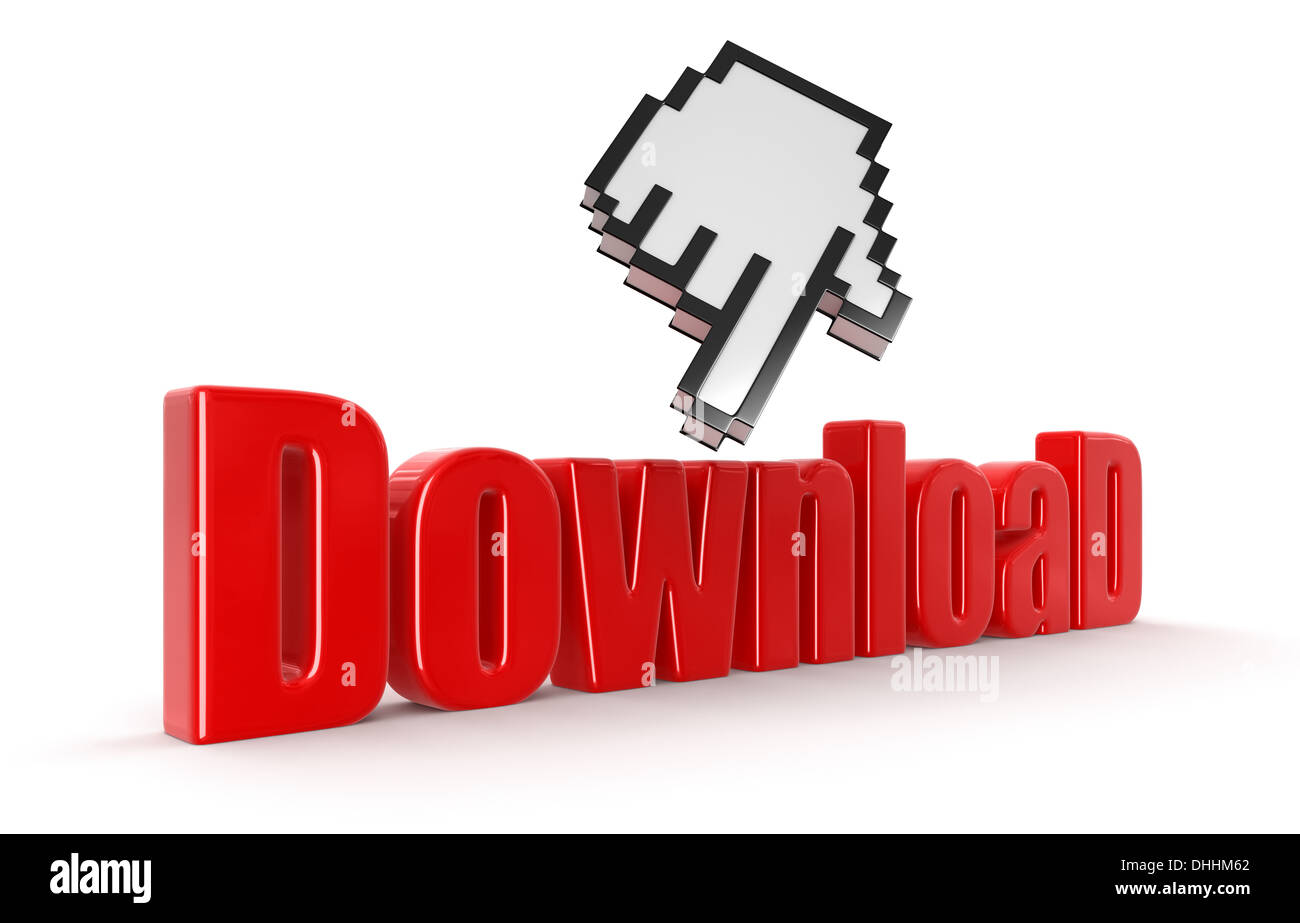 download and cursor (clipping path included Stock Photo - Alamy