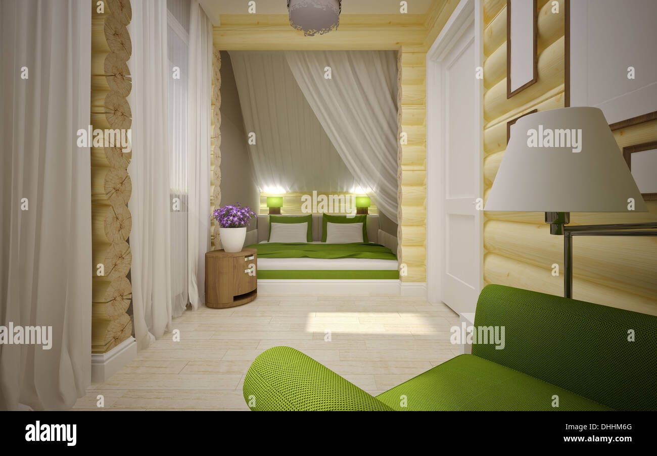 modern interior of wooden house Stock Photo - Alamy