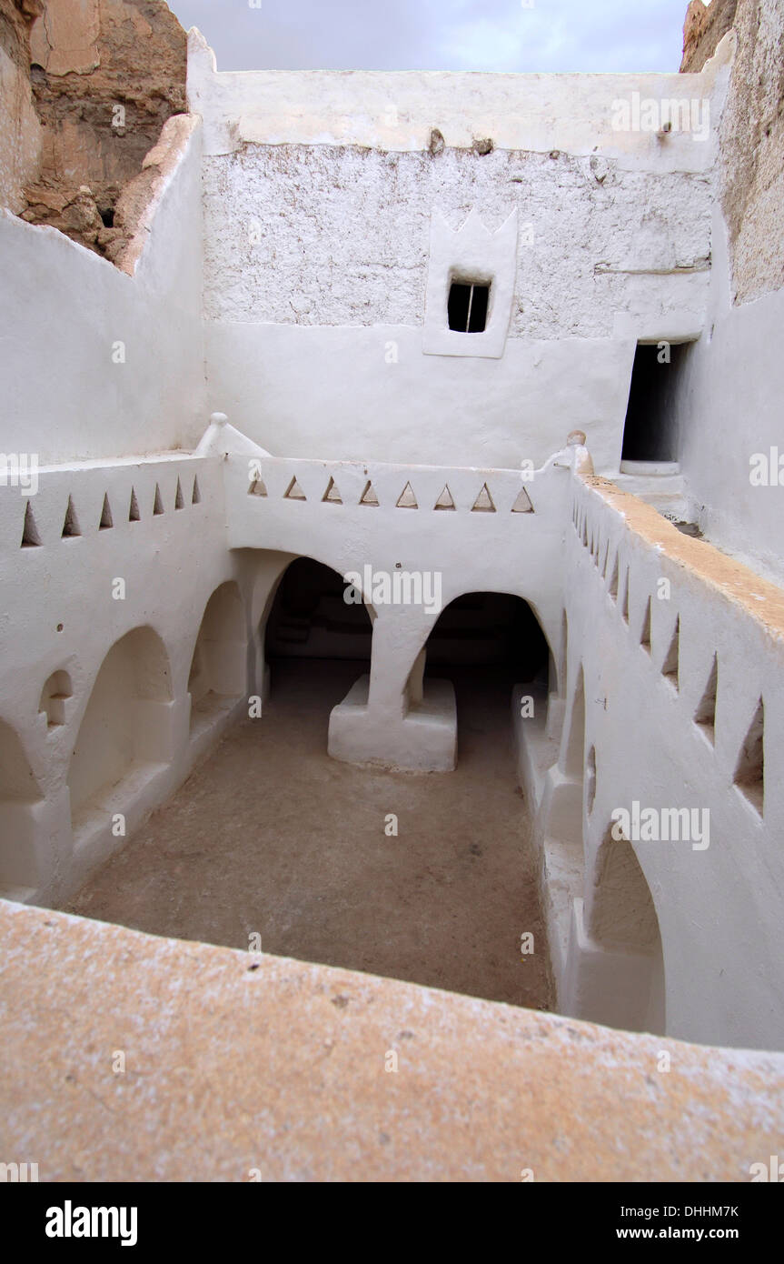 Courtyard in the old town of Ghadames, UNESCO world heritage, Ghadames ...