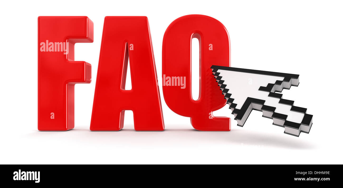 Cursor and faq (clipping path included Stock Photo - Alamy