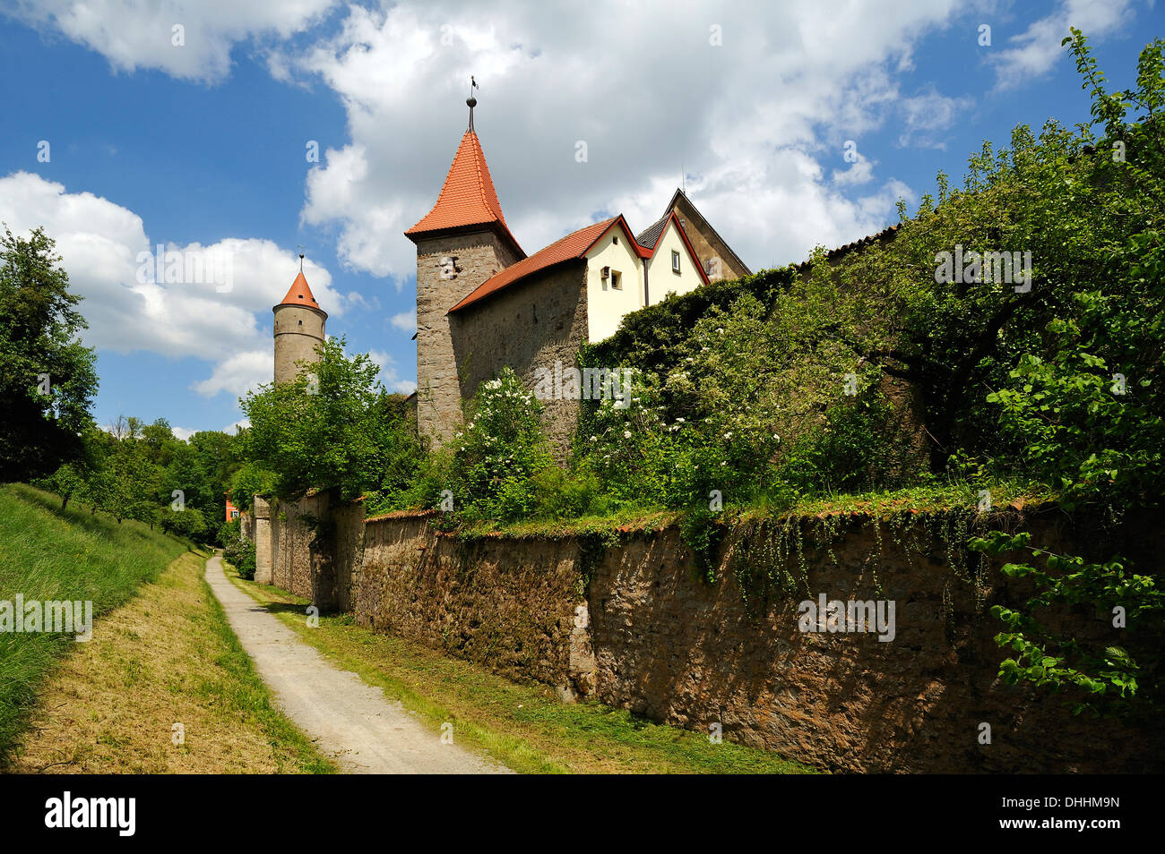 City wall and lower part of the Epiphany Tower, watchtower, square ...