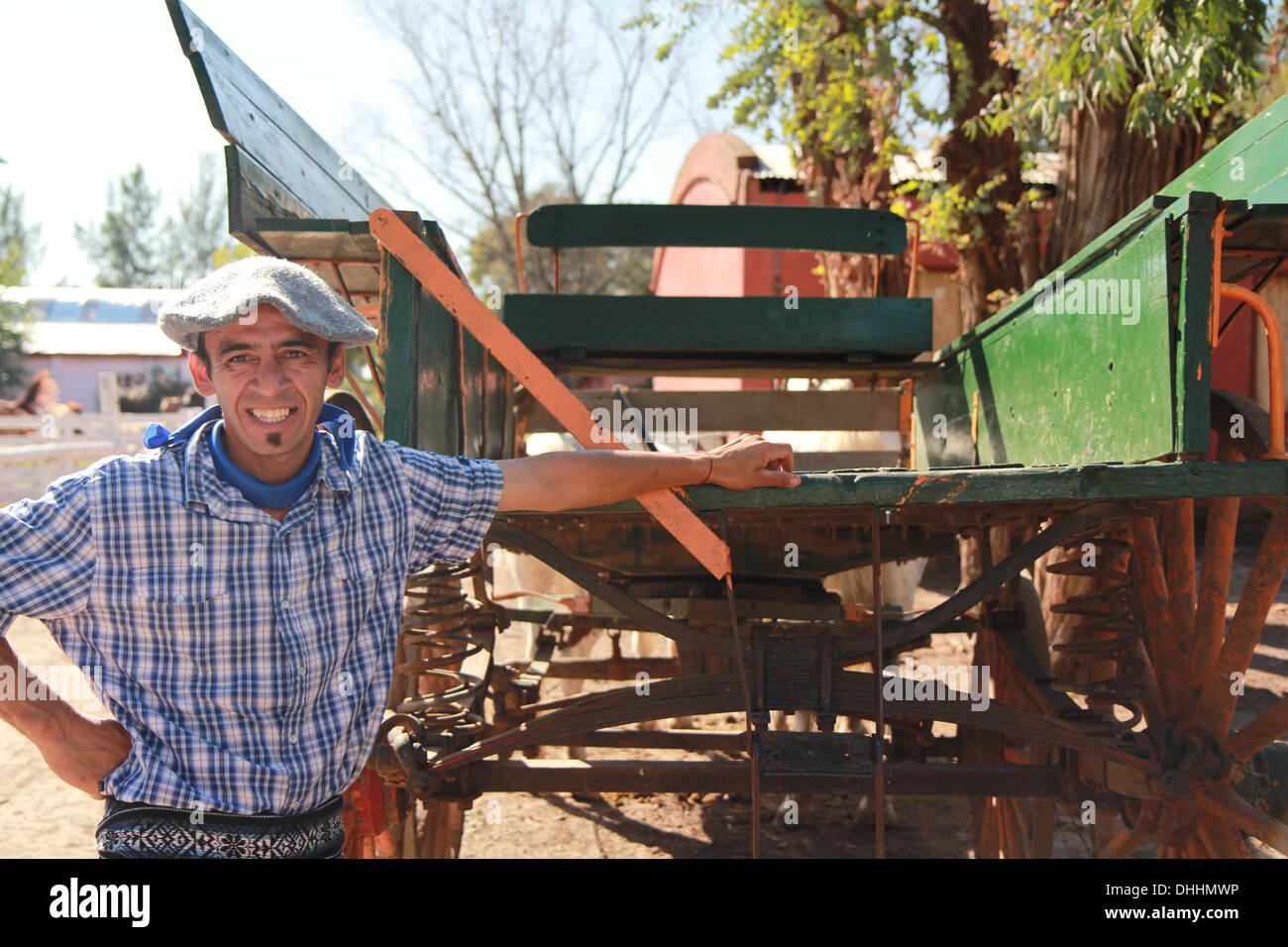 An Argentinian gaucho in traditional dress on his estancia (ranch) in ...