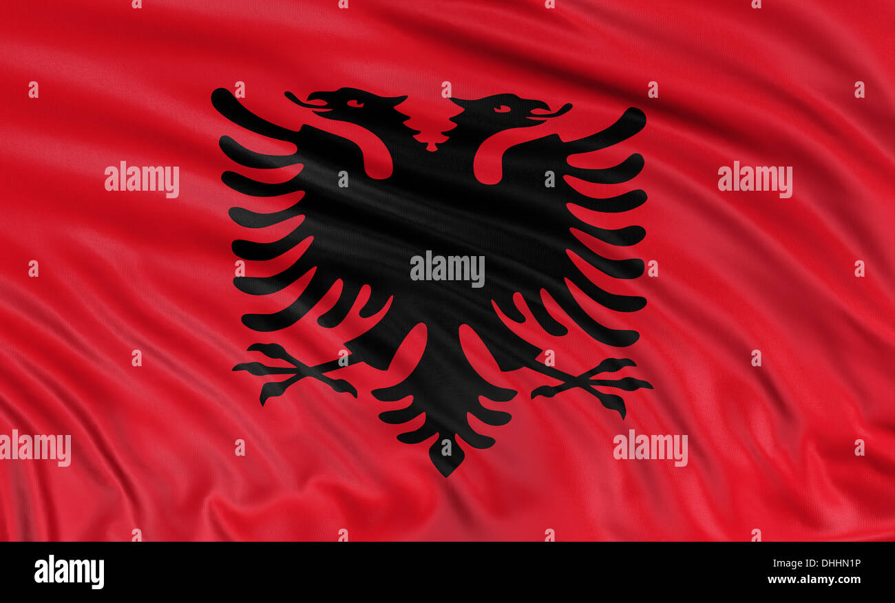 3D Albanian flag Stock Photo - Alamy