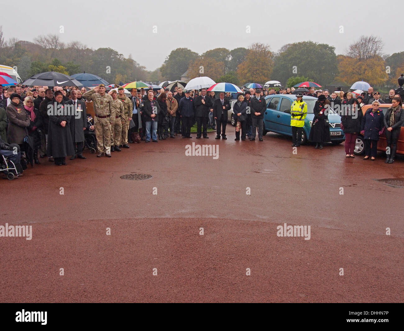 LYTHAM ST ANNES, UK 11TH November 2013. Large crowds of mourners and ...