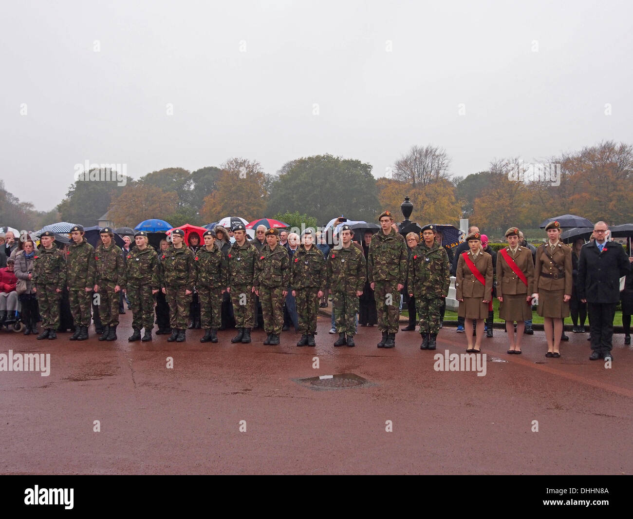 LYTHAM ST ANNES, UK 11TH November 2013. Large crowds of mourners and ...