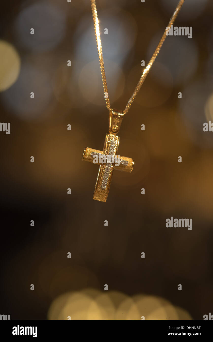 Baptism christening cross golden neck god religion religious ...