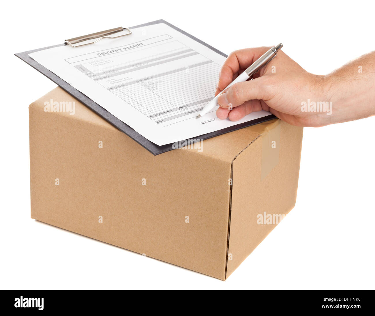 Black delivery man holding package hi-res stock photography and images ...
