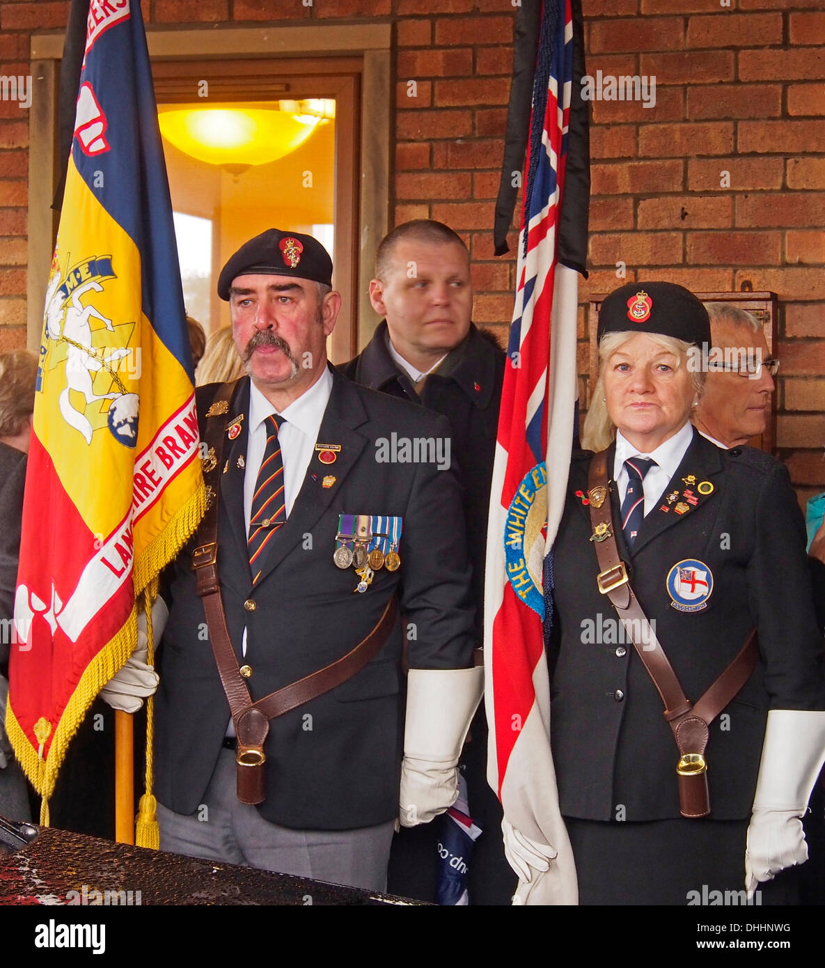 LYTHAM ST ANNES, UK 11TH November 2013.Pole bearers awaiting the ...