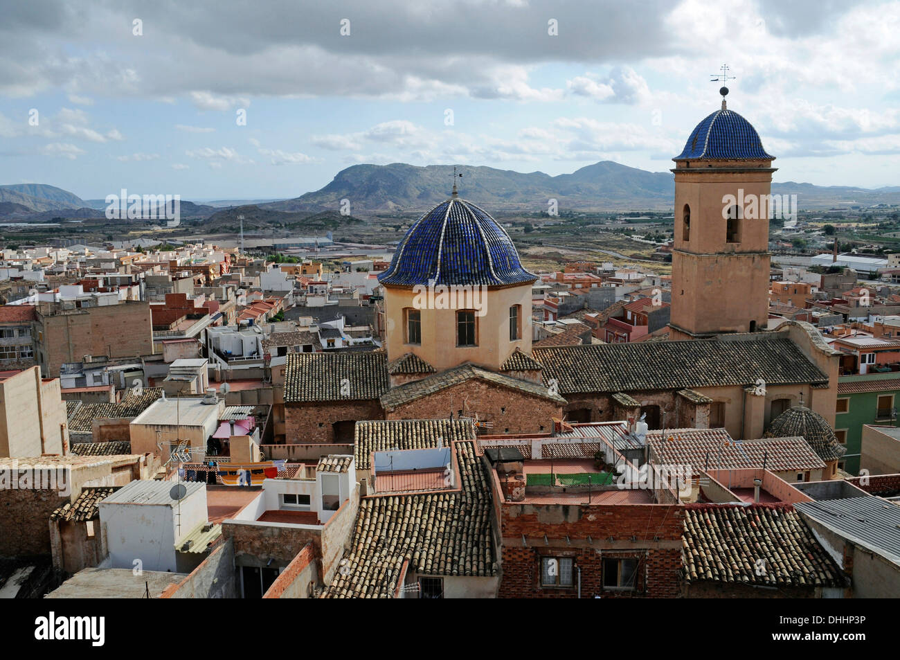 Dome and tower of the church San Pedro Apostol, Agost, Province of ...