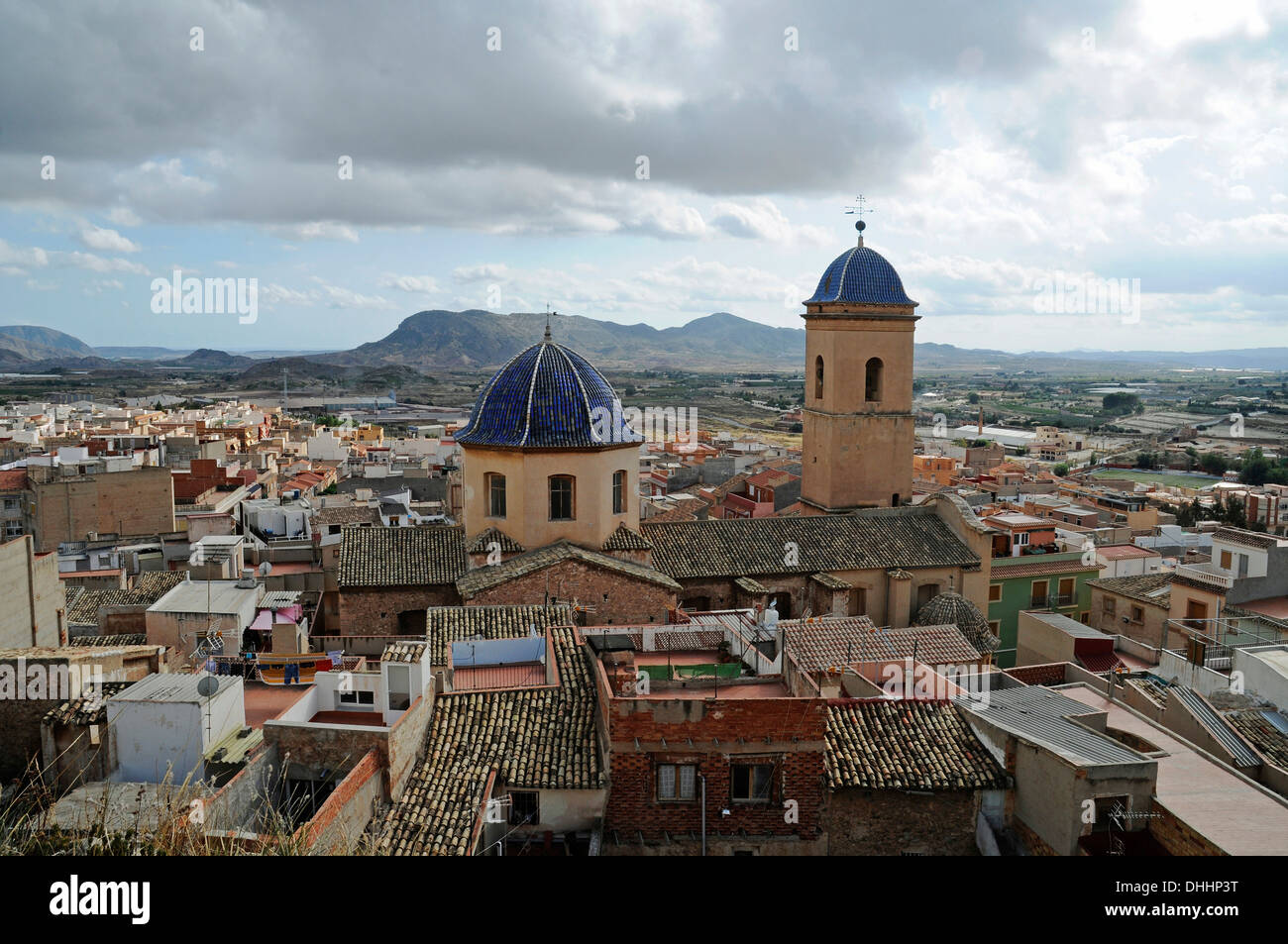 Dome and tower of the church San Pedro Apostol, Agost, Province of ...