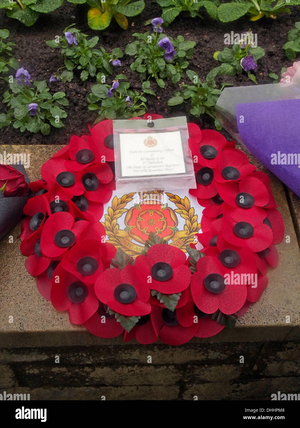 LYTHAM ST ANNES, UK 11TH November 2013. Floral tributes for the funeral ...