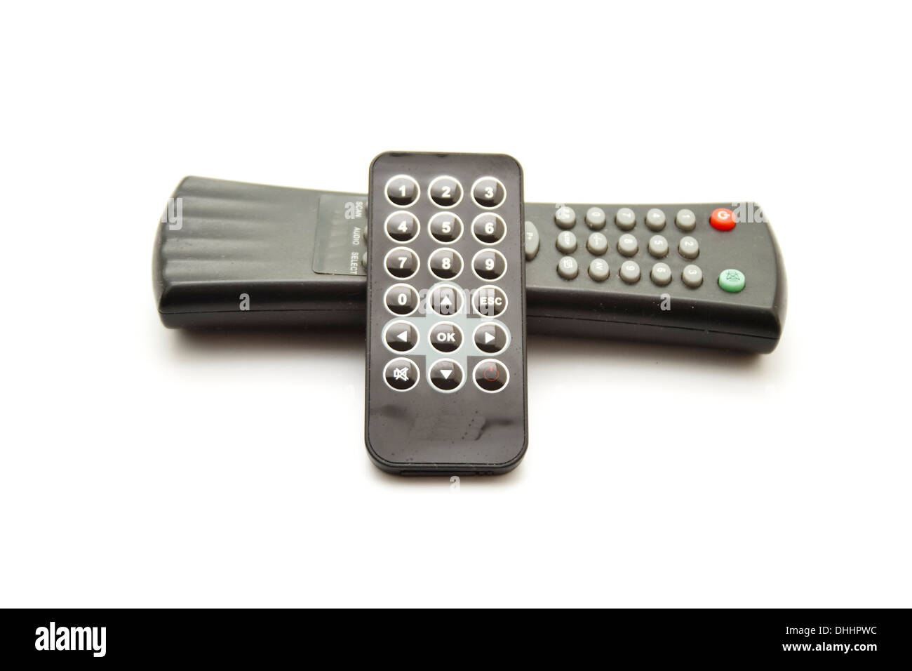 Black Remote Control on white background Stock Photo - Alamy