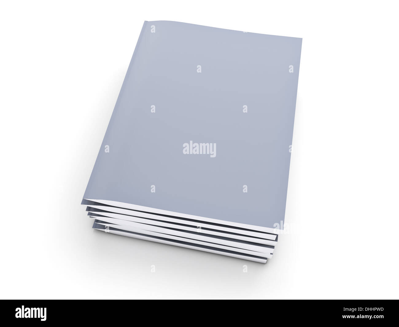 Stack of grey notebook isolated on white background Stock Photo - Alamy