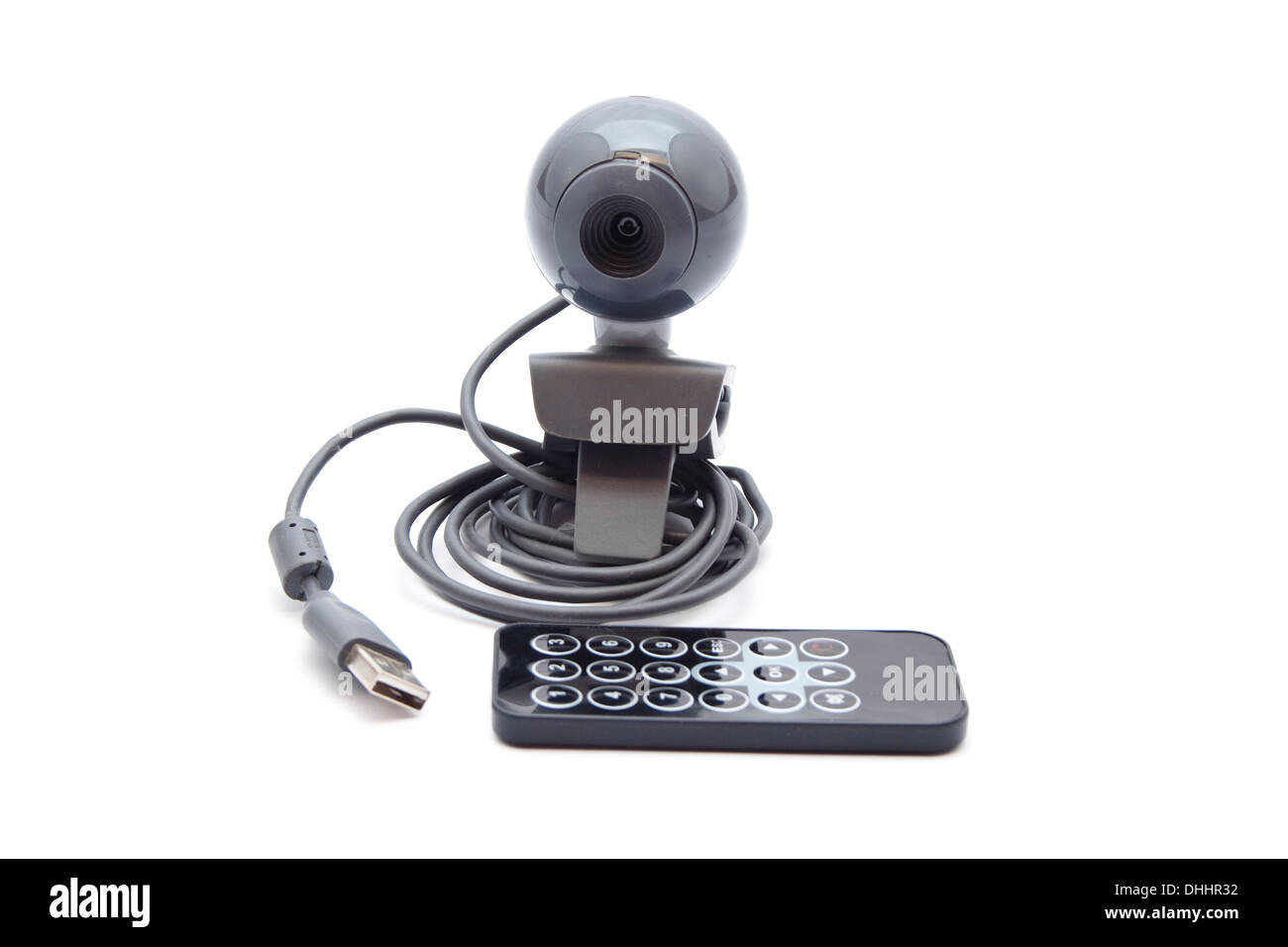 Webcam with Cable and Remote Control Stock Photo - Alamy