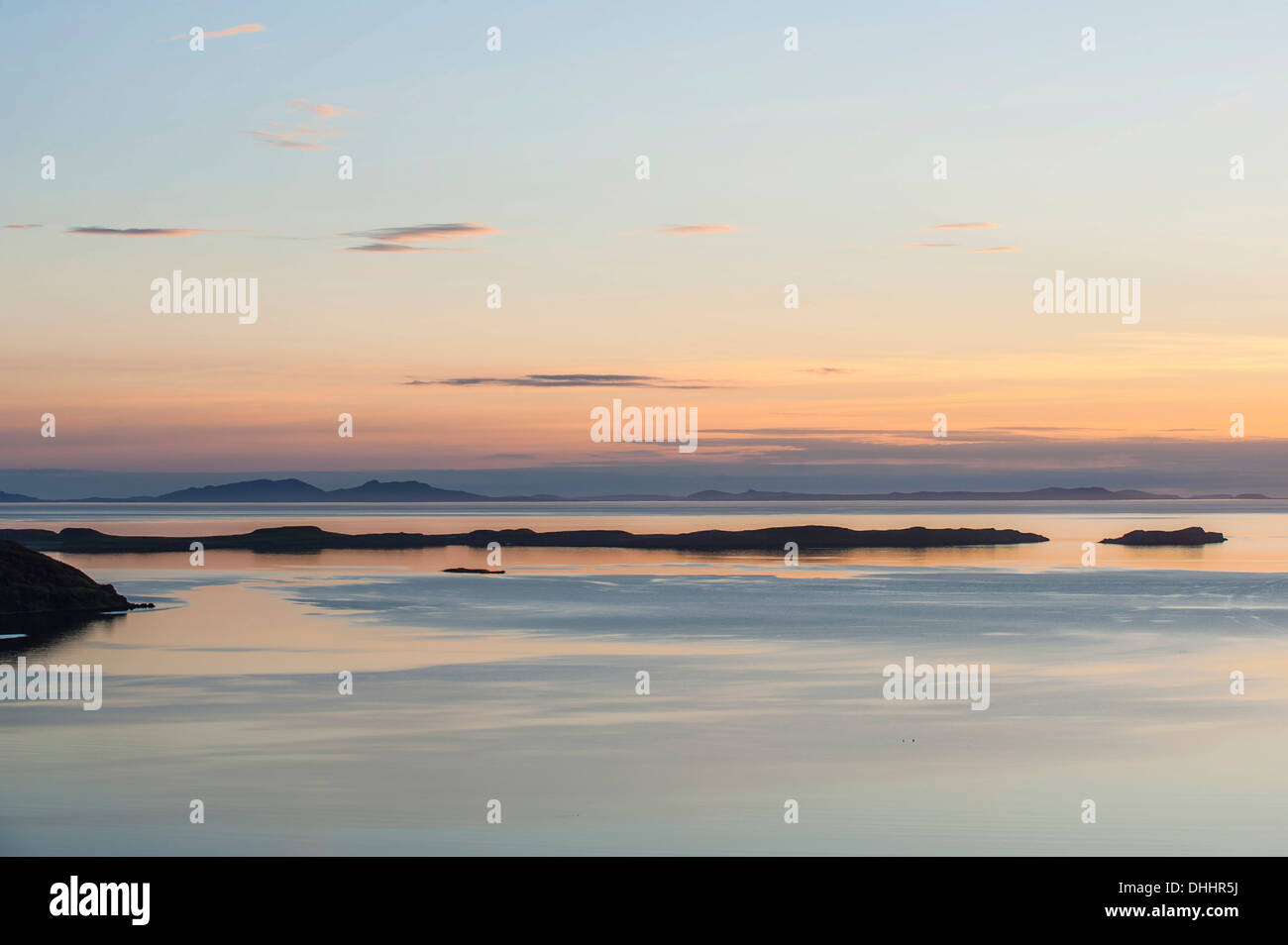 Evening atmosphere with views over Strait Little Minch towards the ...