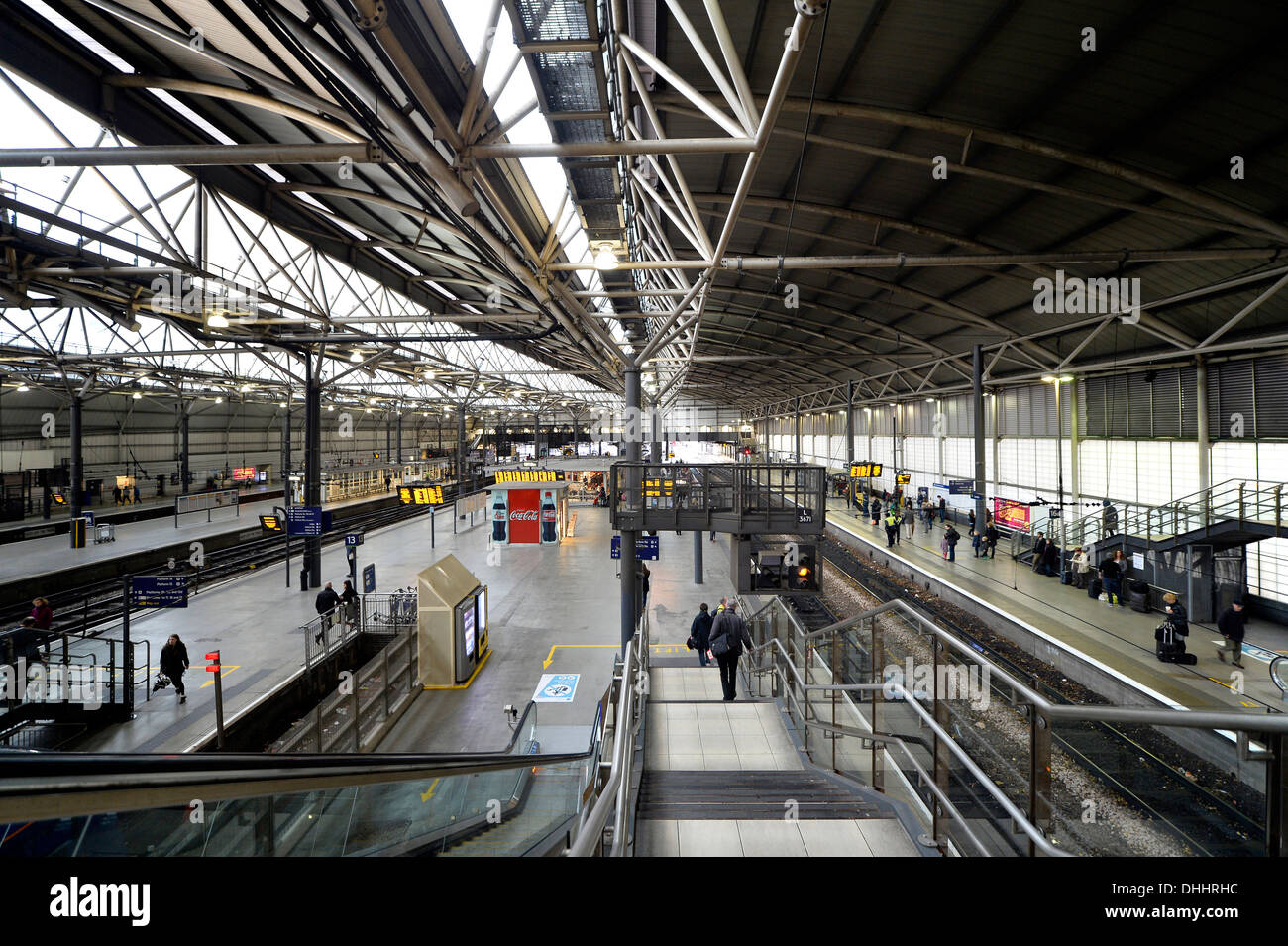 Platforms and tracks of Leeds Main Station, City of Leeds, Leeds, West ...