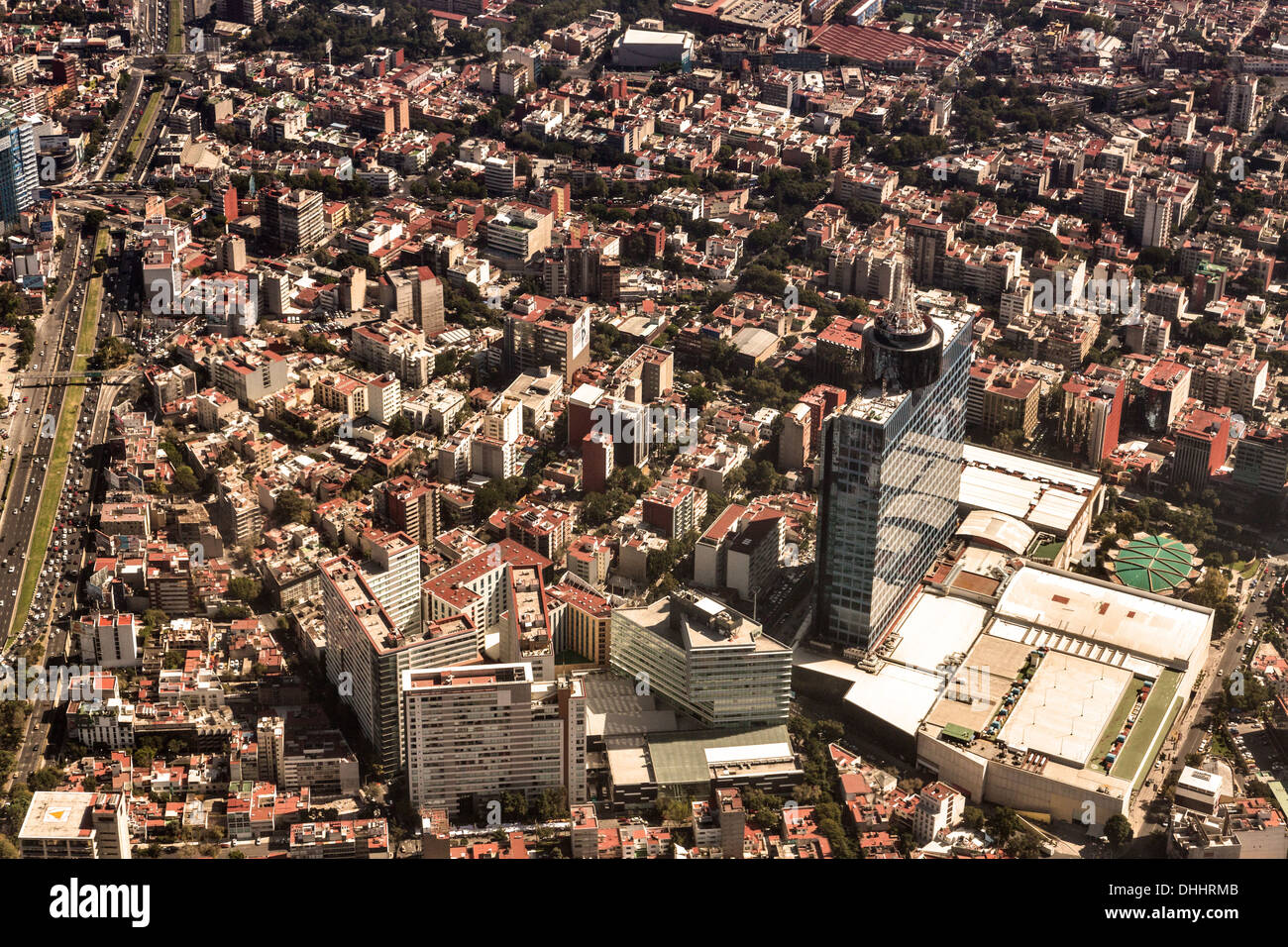 Aerial view of urban sprawl and smog November 6, 2013 in Mexico City ...