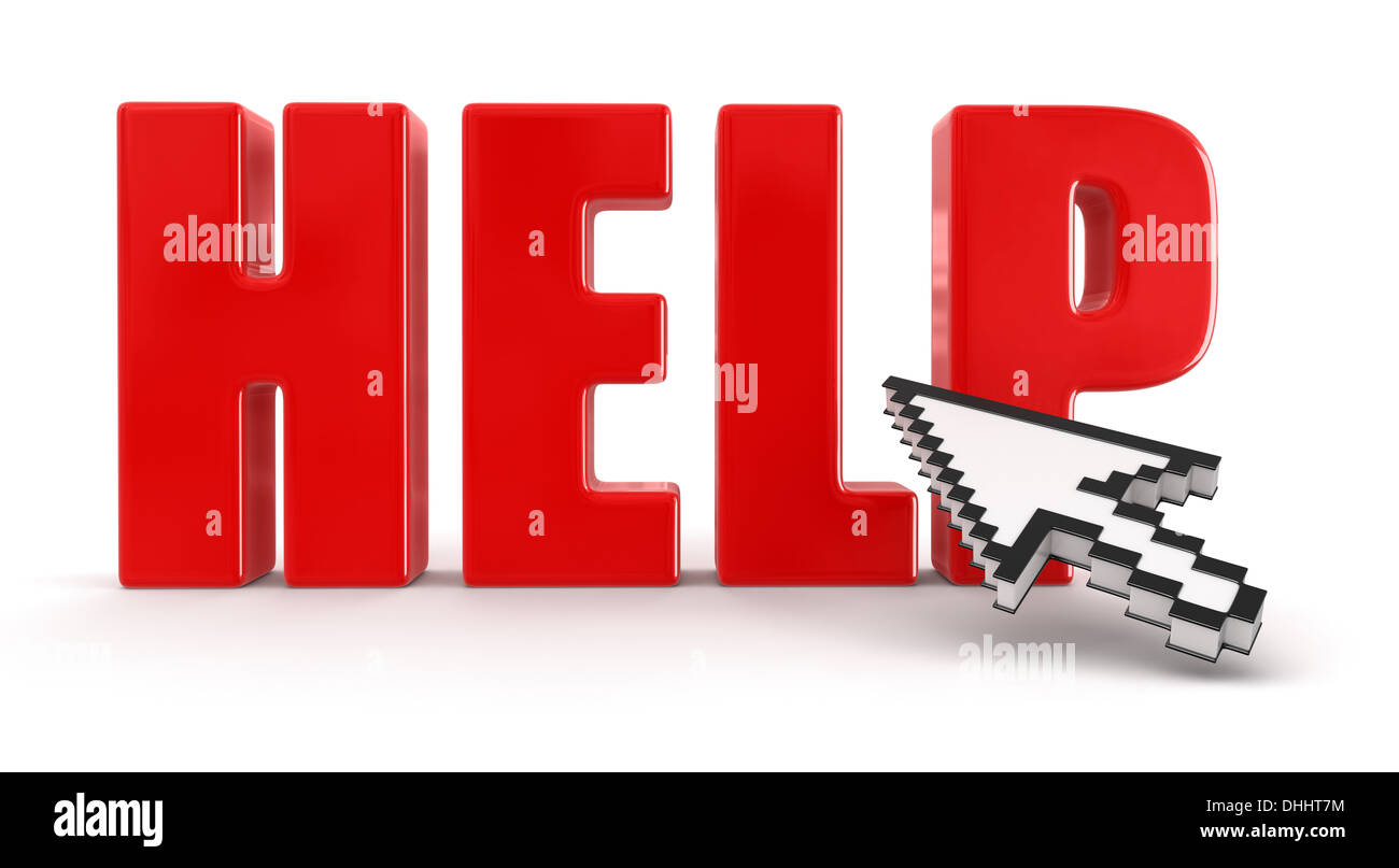 Cursor and help (clipping path included Stock Photo - Alamy