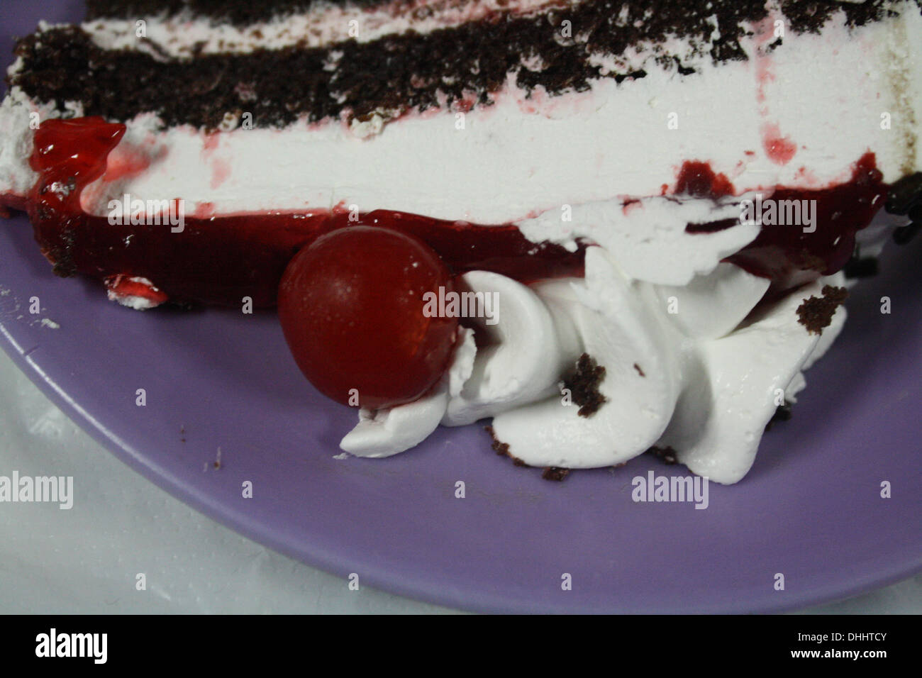 Slice of birthday cake Stock Photo - Alamy