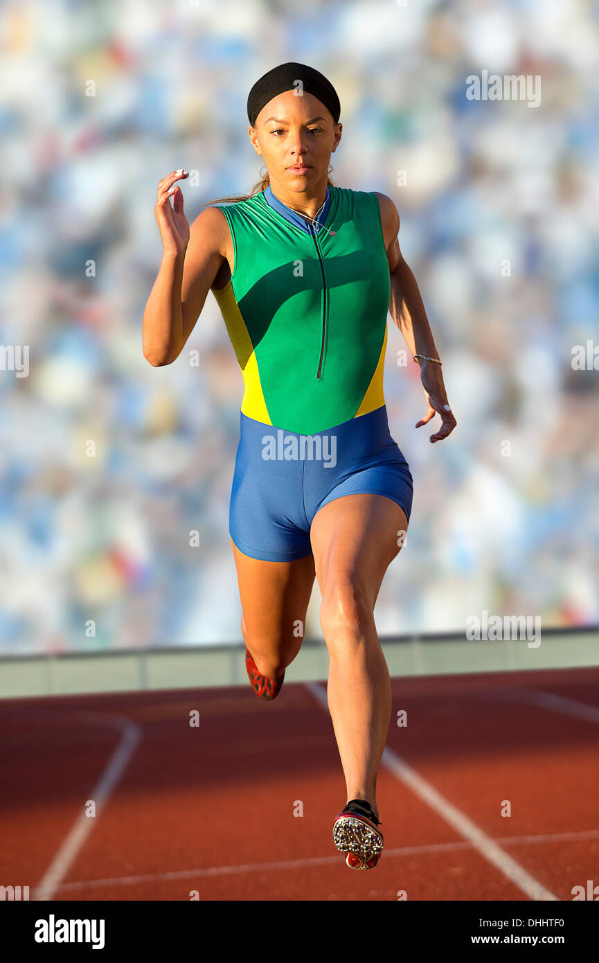 Female track racing hi-res stock photography and images - Alamy