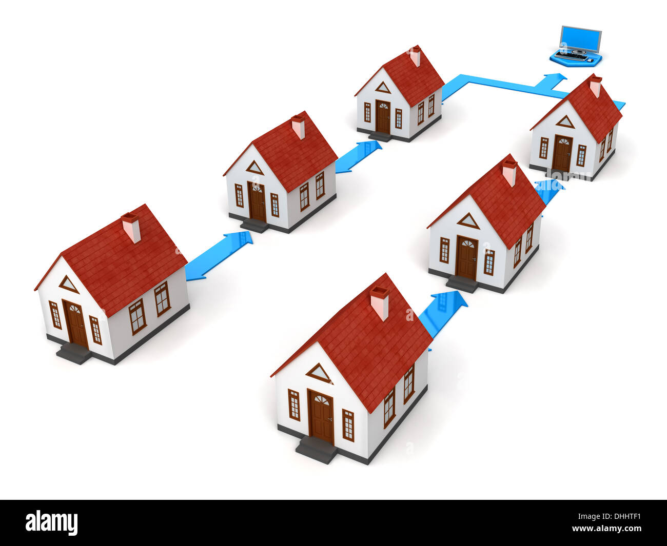 House Network with laptop Stock Photo - Alamy