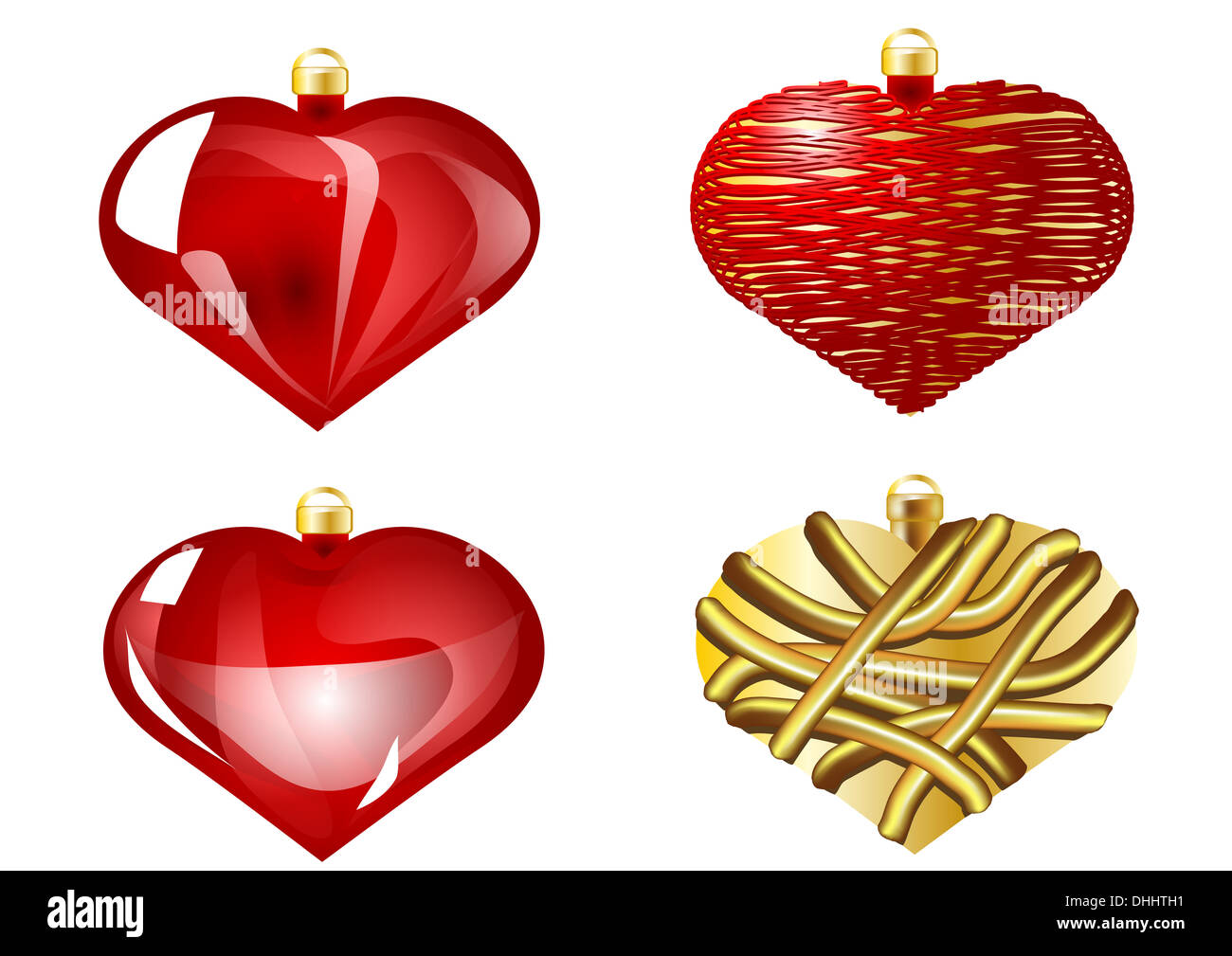 set of christmas heart Stock Photo - Alamy
