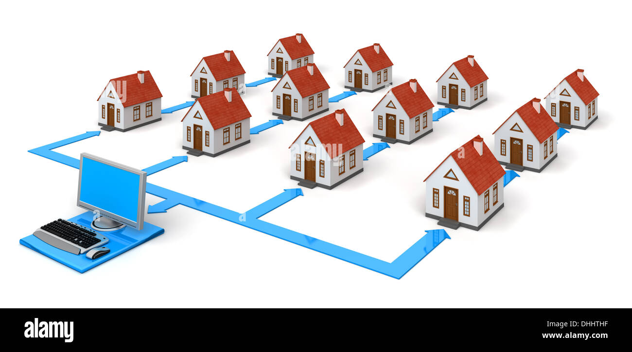 House Network with laptop Stock Photo - Alamy