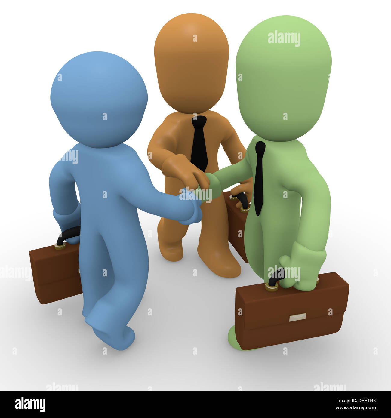 Three business men shaking hands, strong together Stock Photo - Alamy