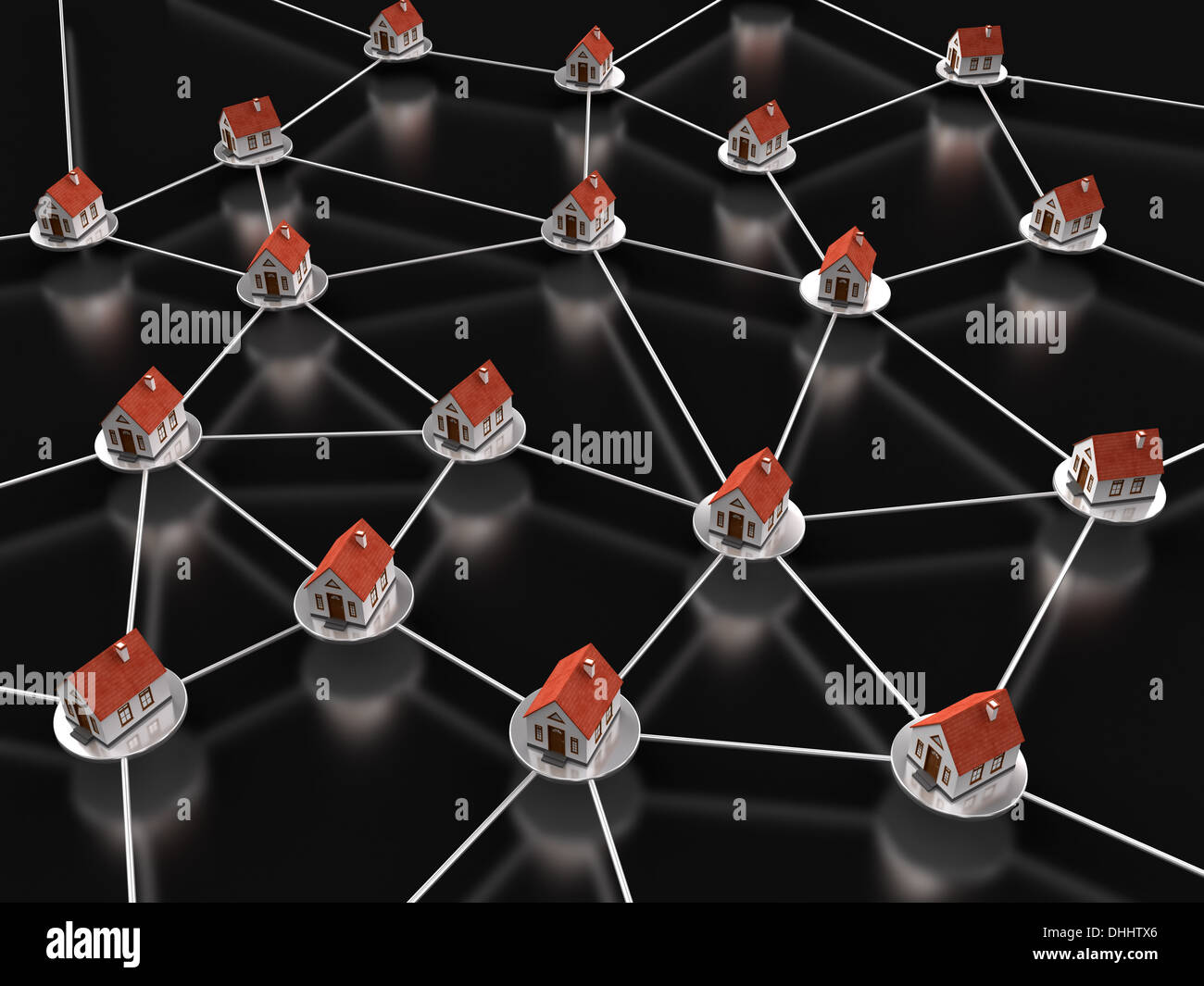 House Network on black Stock Photo - Alamy