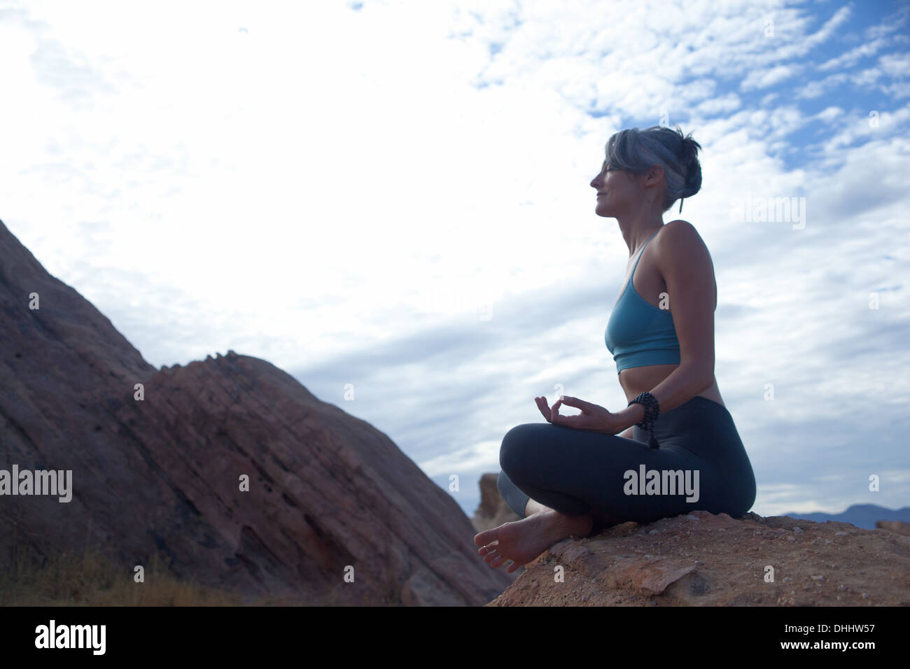 Mature Woman Sitting Legs Crossed High Resolution Stock Photography and ...
