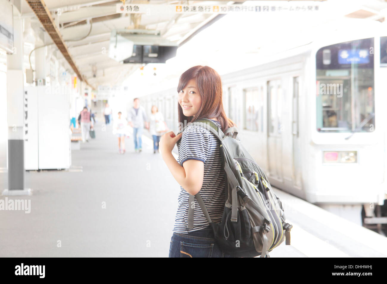 Woman on train japan hi-res stock photography and images - Alamy