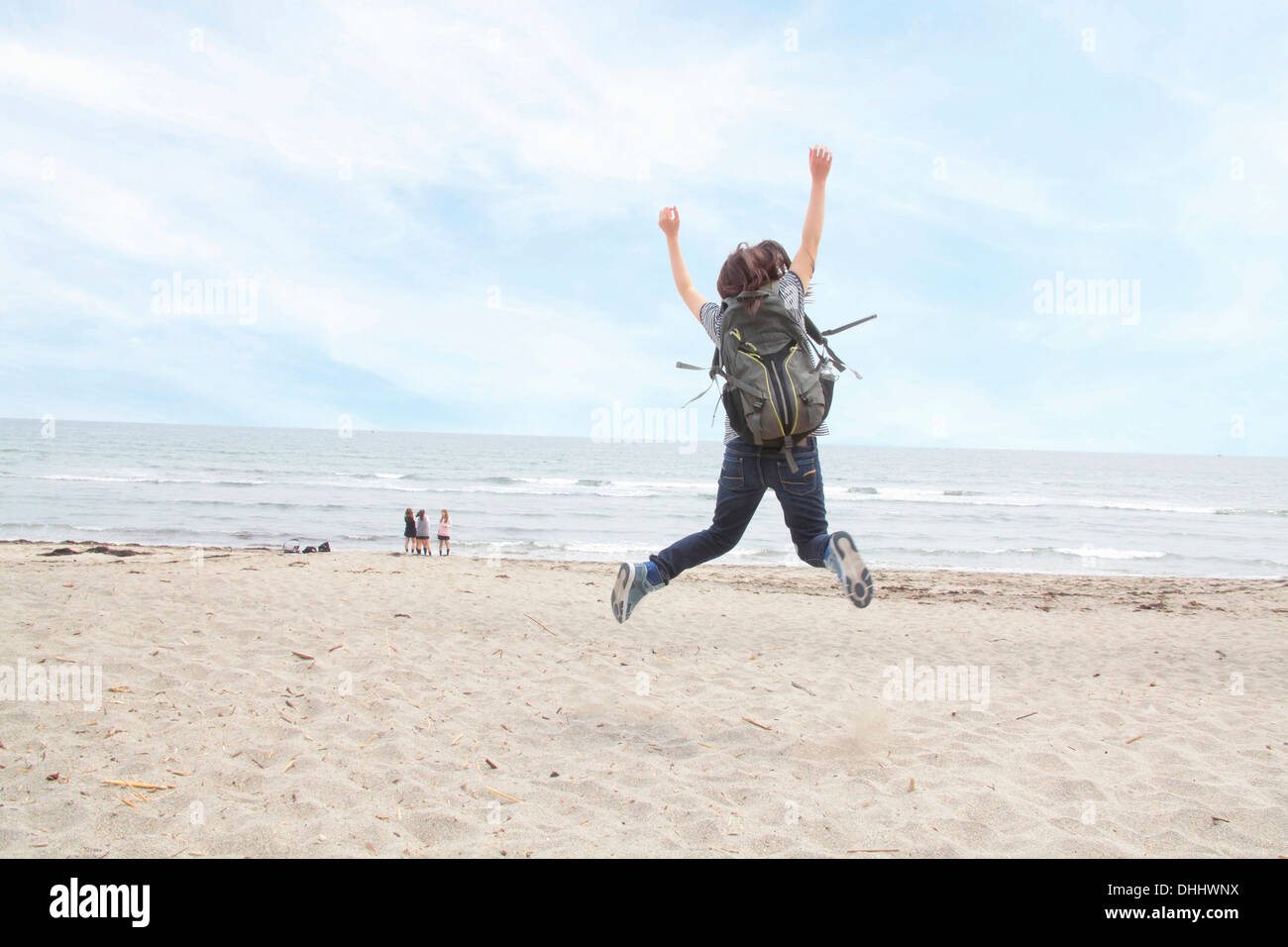 Japanese women jumping for hi-res stock photography and images - Alamy