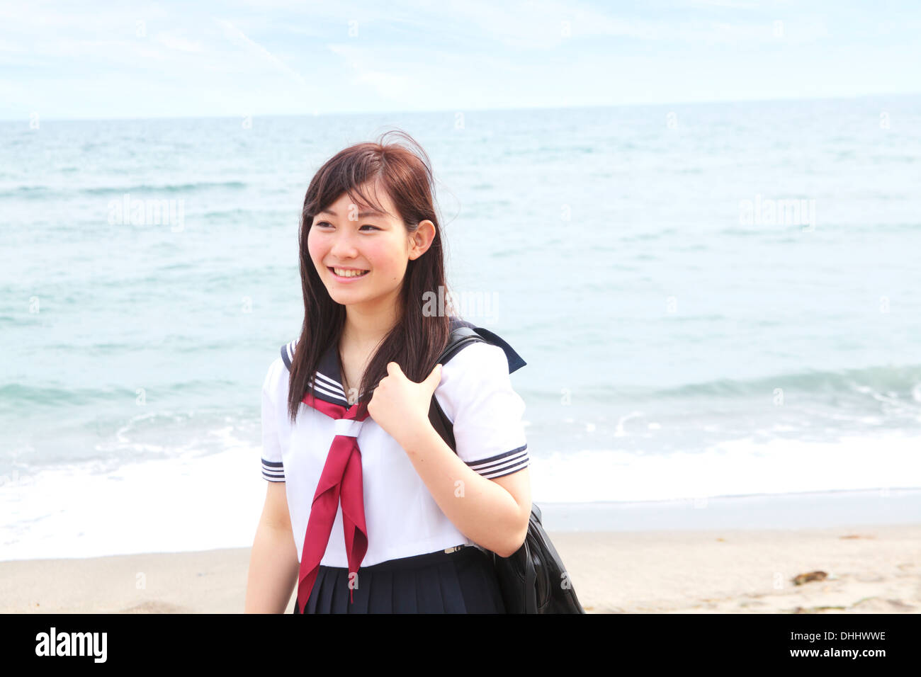Young woman in school uniform hi-res stock photography and images - Alamy