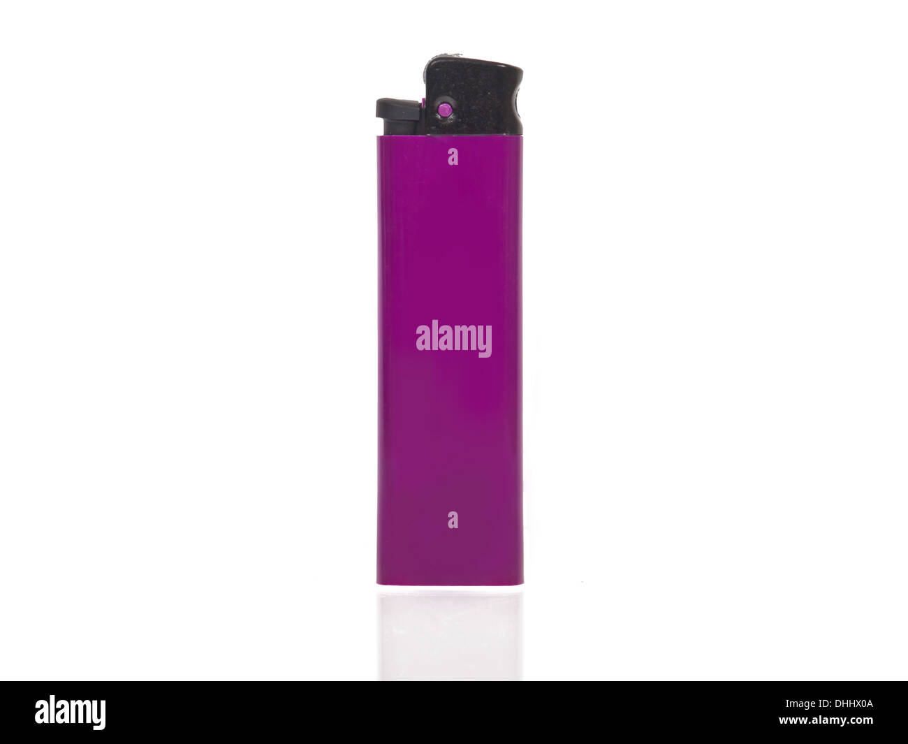 violet lighter with reflection on white background Stock Photo - Alamy